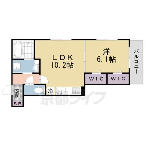 京都府京都市伏見区深草野田町の建物/京都府京都市伏見区、藤森駅徒歩8分の1LDK 41.64㎡[1階]の物件情報 | キャッシュバック賃貸(158520583)